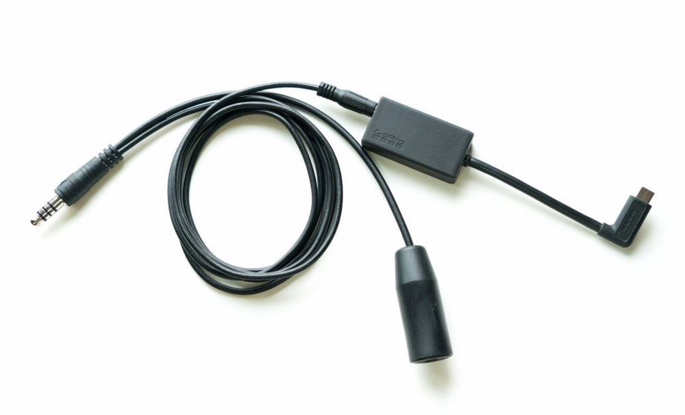 Nflightcam Aviation Audio + Power Cable for GoPro Hero5, 6, 7, 8, 9 ...